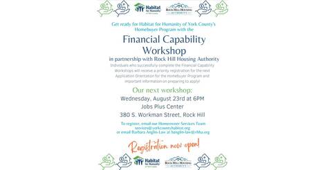 August 23rd - Habitat for Humanity Financial Capability Workshop (07/28 ...